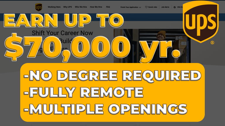 UPS is Hiring for Remote Jobs – No Degree Required, Up to $70K/Year ...